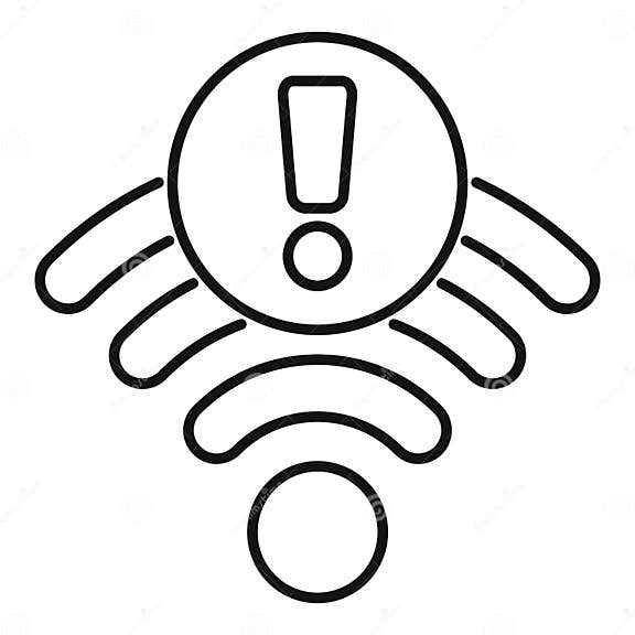 Wifi Icon Showing Exclamation Point Warning Signalling Internet Problem ...