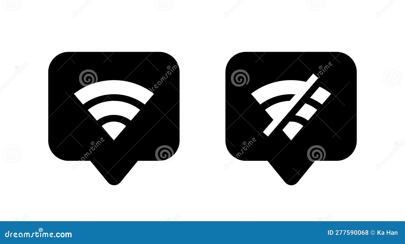 Wifi Icon with Speech Bubbles. Online and Offline Network Vector Stock ...