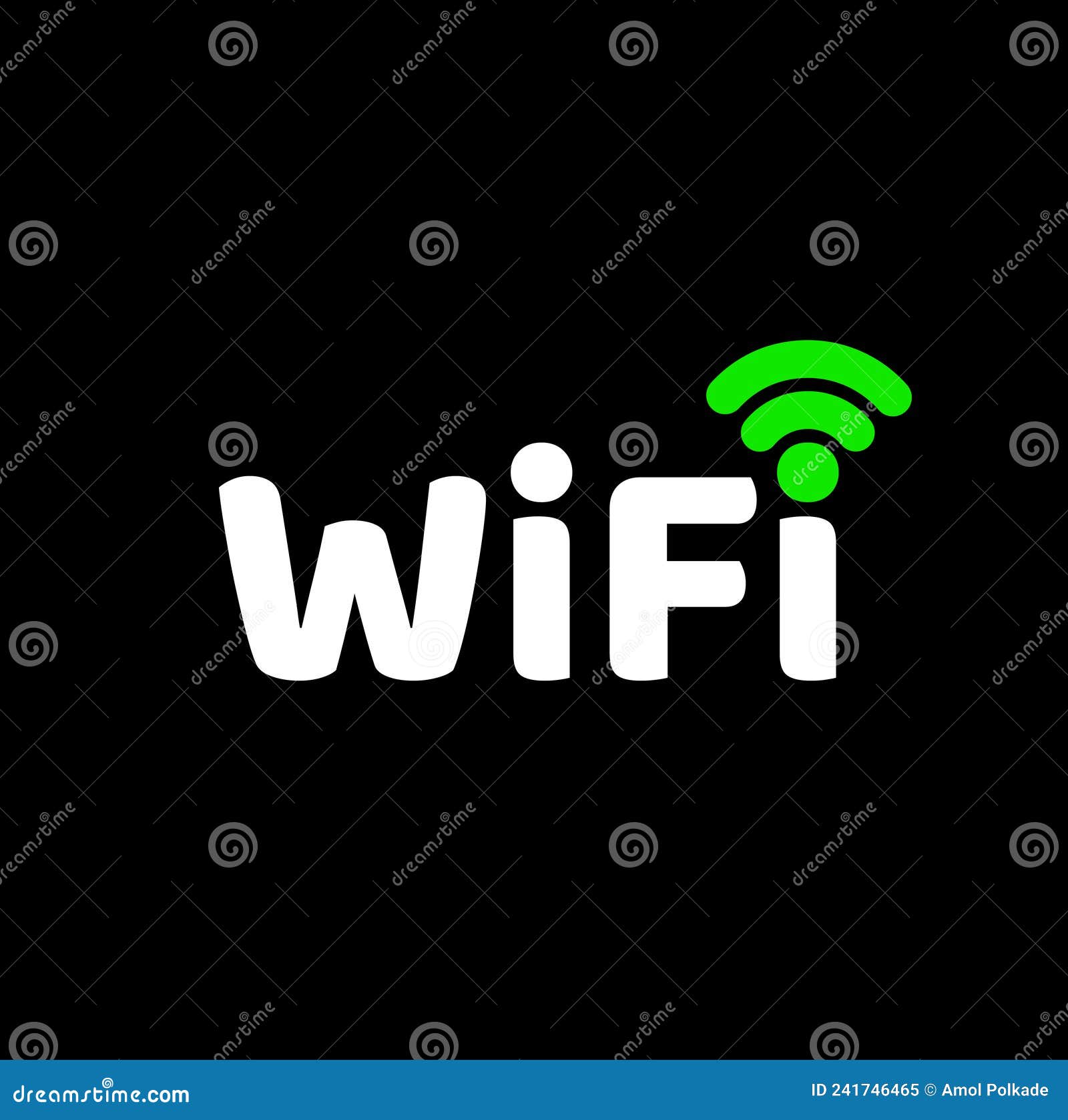 WIFI Icon in Text. Wi-Fi Letters Logo Stock Illustration - Illustration ...