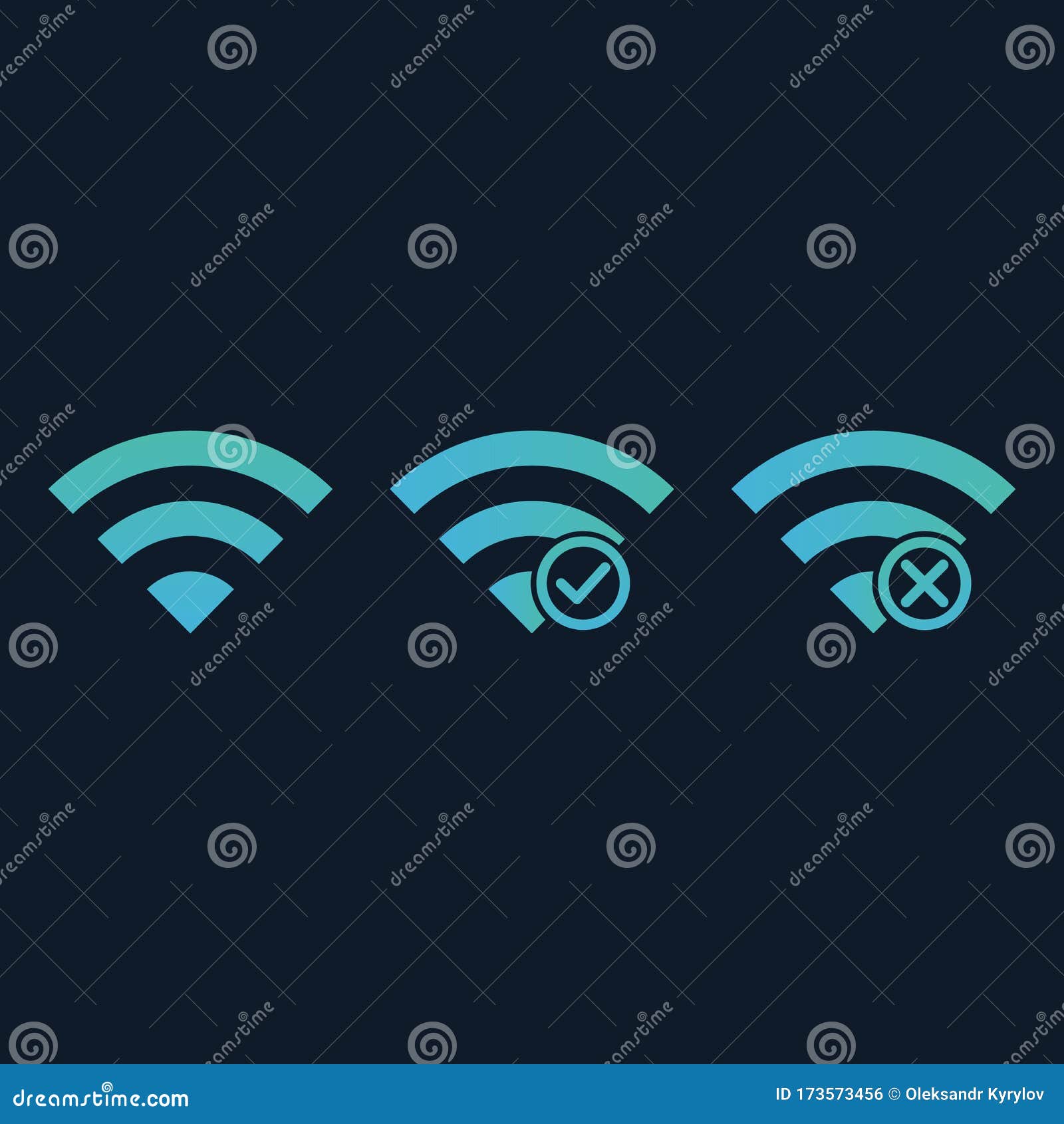Wifi Internet Connected and Disconnected Icon Set. Check Mark for ... Wifi Internet Connected and Disconnected Icon Set. Check Mark for ...