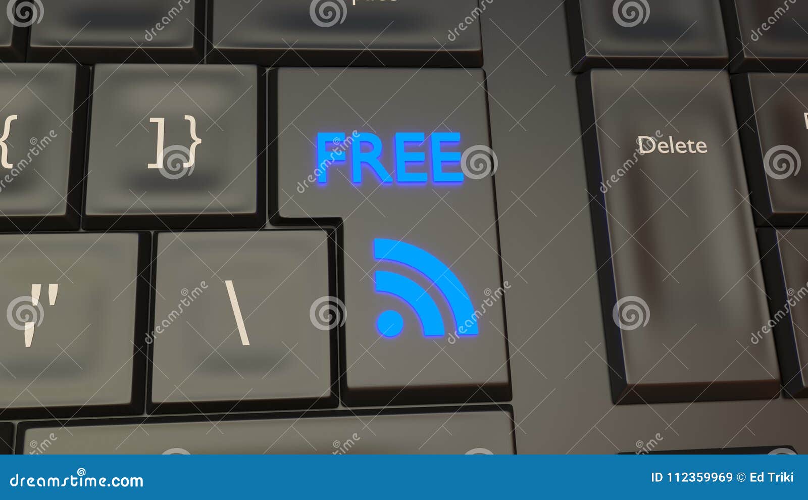 WIFI Internet Connection Button on a Black Keyboard Stock Illustration ...