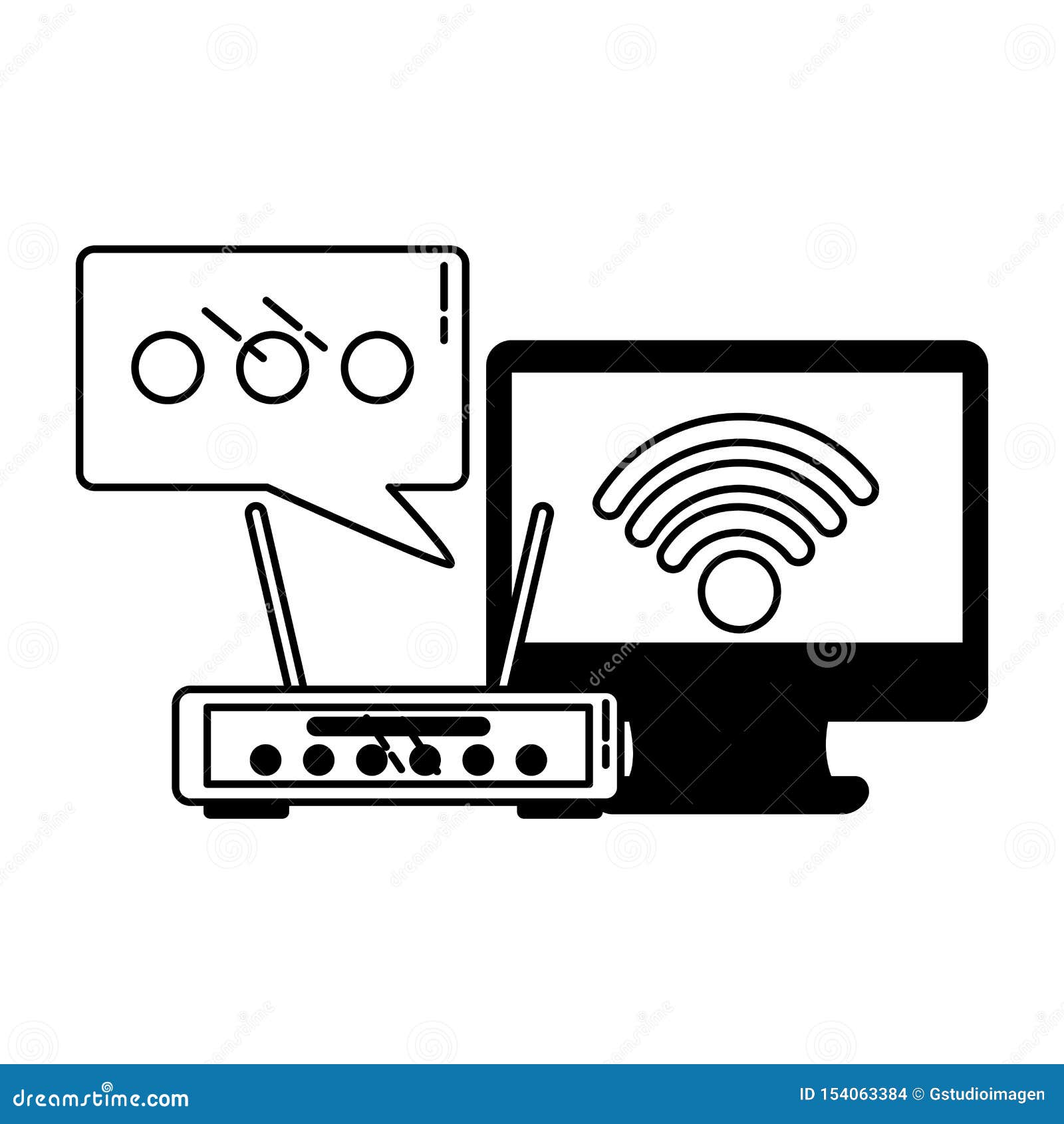 Wifi internet connection stock illustration. Illustration of isolated ...