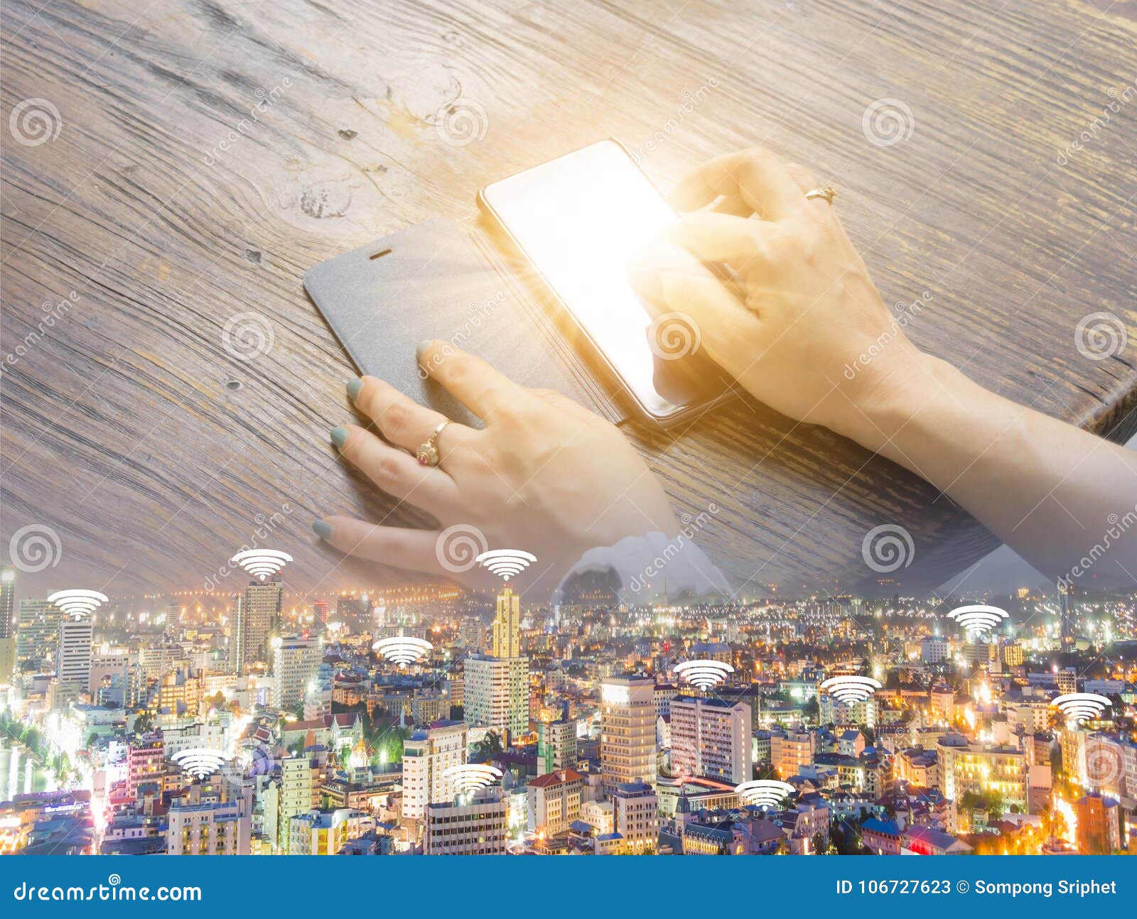 WiFi Internet Connection Wireless Smartphones Stock Image - Image of ...