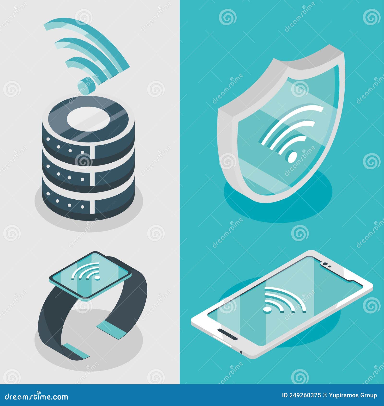 Wifi internet gadgets stock vector. Illustration of vector - 249260375