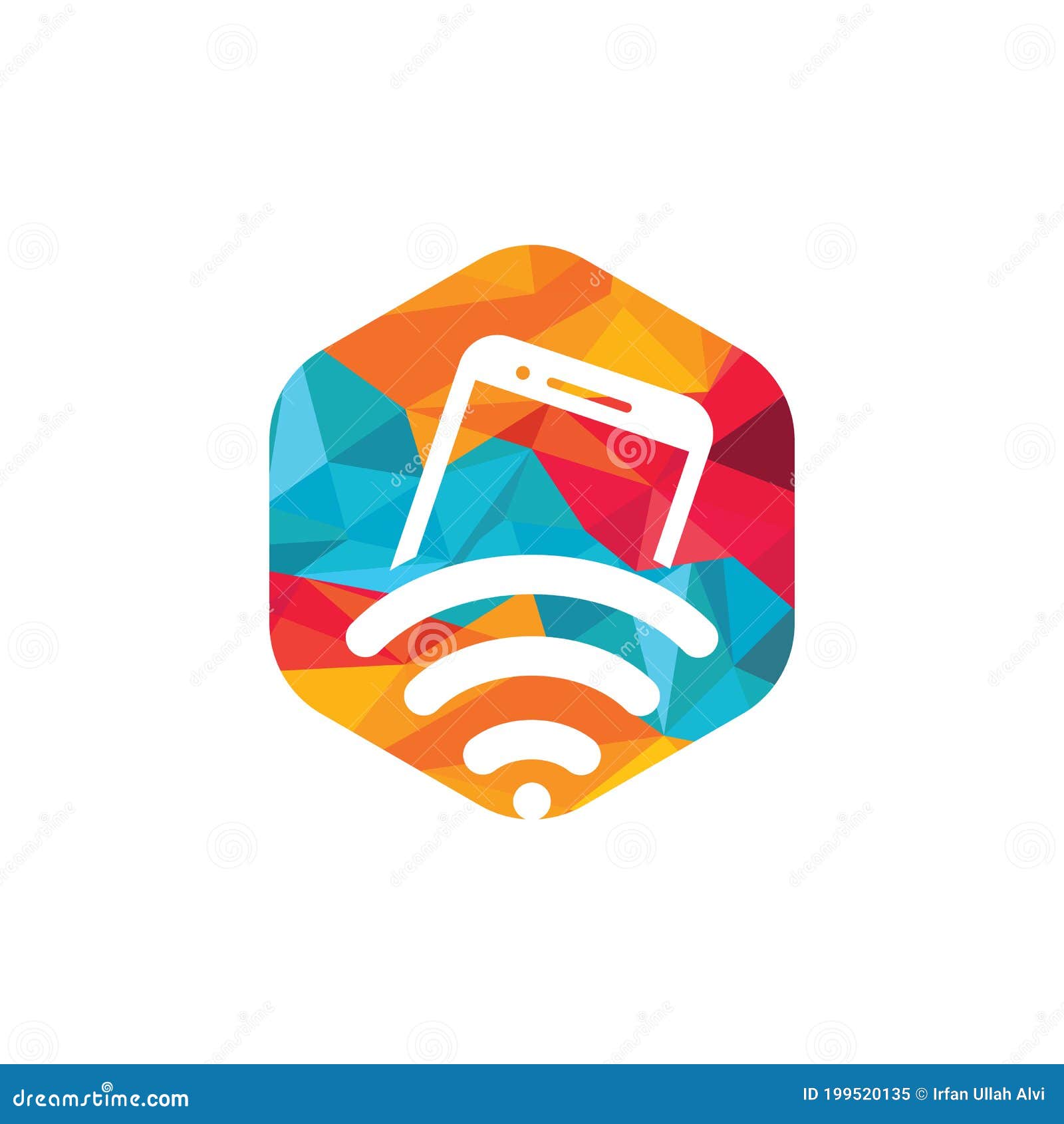 Wifi Internet and Mobile Logo Design. Stock Vector - Illustration of ...