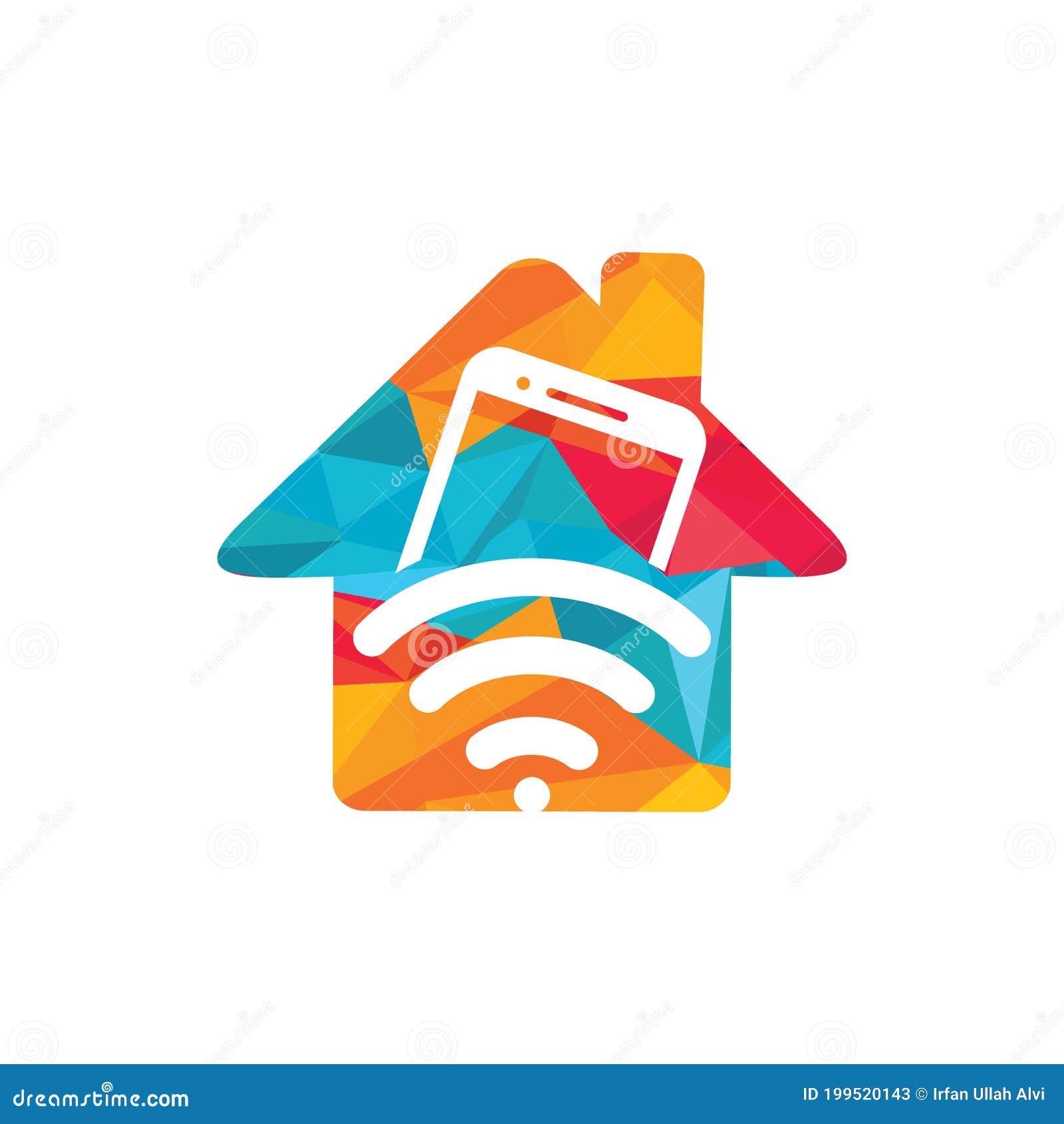 Wifi Internet and Mobile Logo Design. Stock Vector - Illustration of ...
