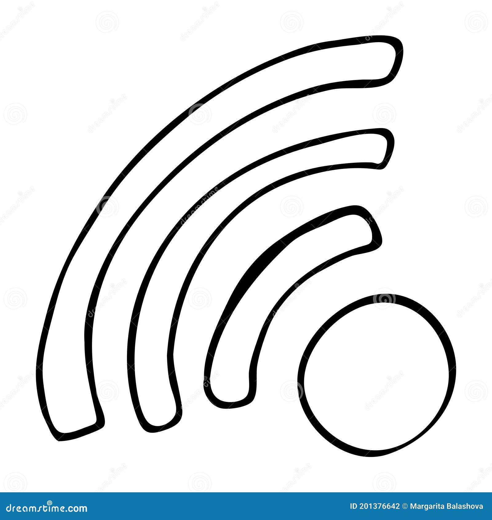 Wifi Internet Symbol, Vector Element in Doodle Style, Coloring Book ...