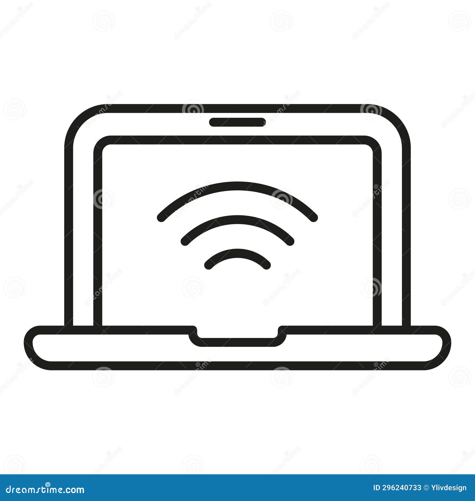 Wifi Laptop Point Icon Outline Vector. Smart Office Work Stock Vector ...