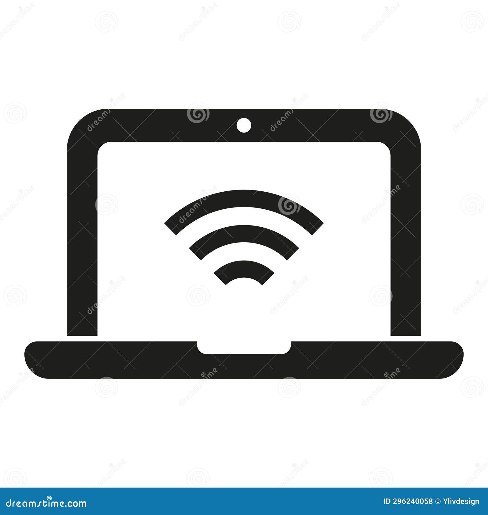 Wifi Laptop Point Icon Simple Vector. Smart Office Work Stock Vector ...