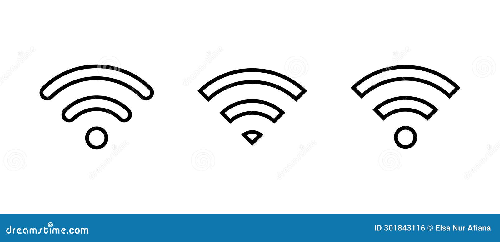 Wifi Line Icon. Wireless Connection Network Symbol Vector Stock ...