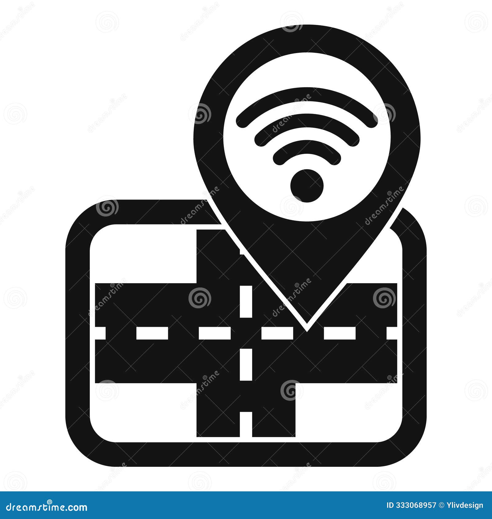 Wifi Location Icon Showing Public Network Spot with Wireless Internet ...