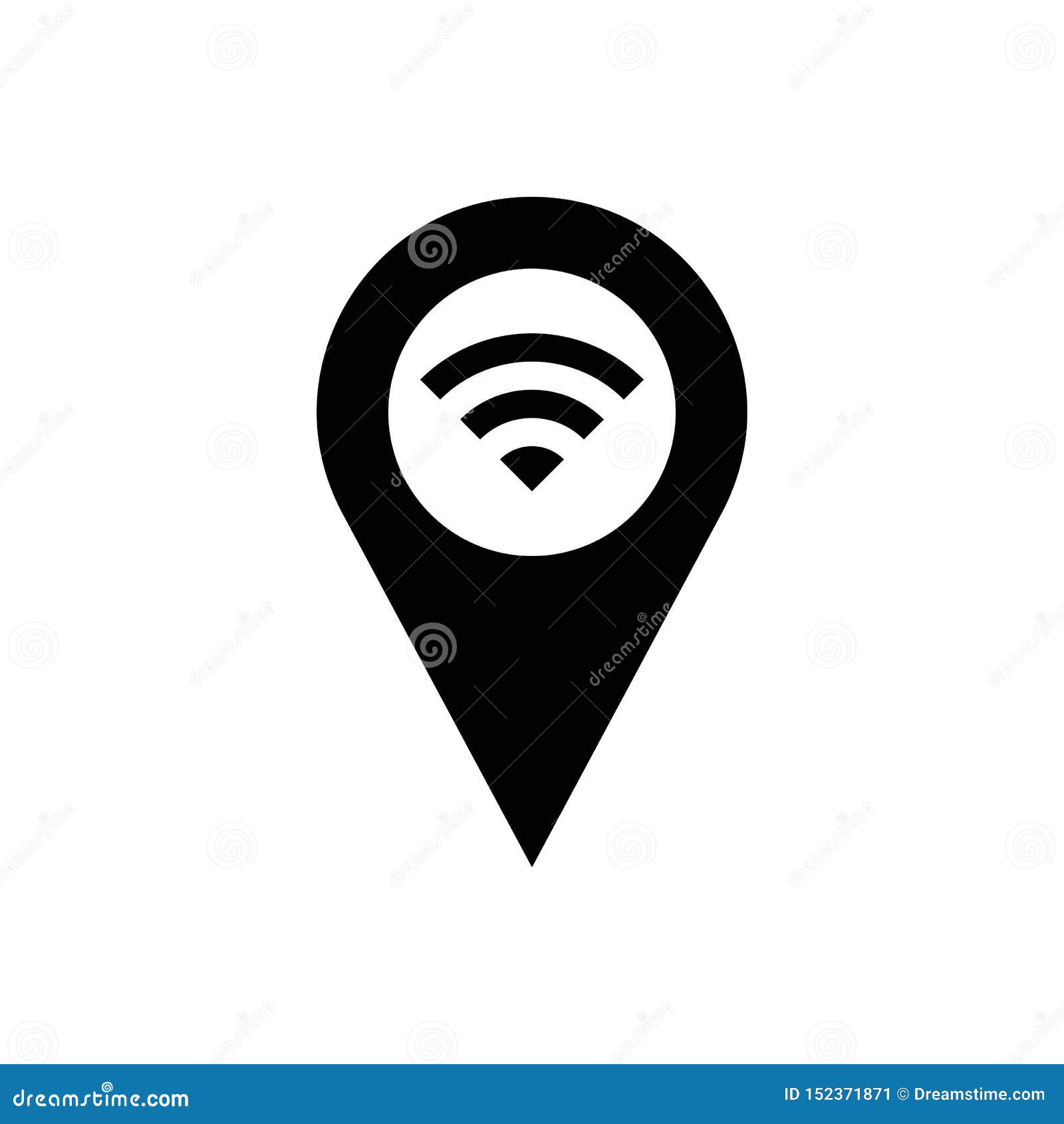 WiFi Location Icon, Wireless Local Area Networking Vector Stock Vector ...
