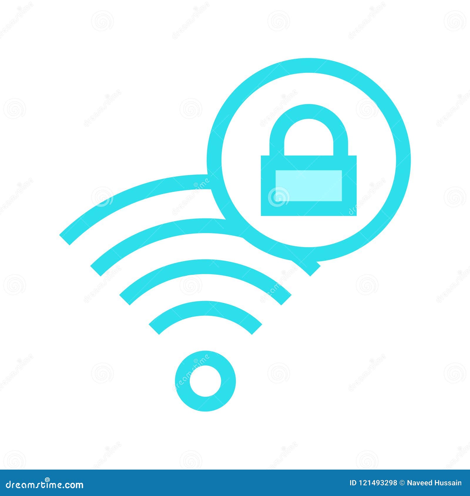 Wifi lock color line icon stock illustration. Illustration of business ...