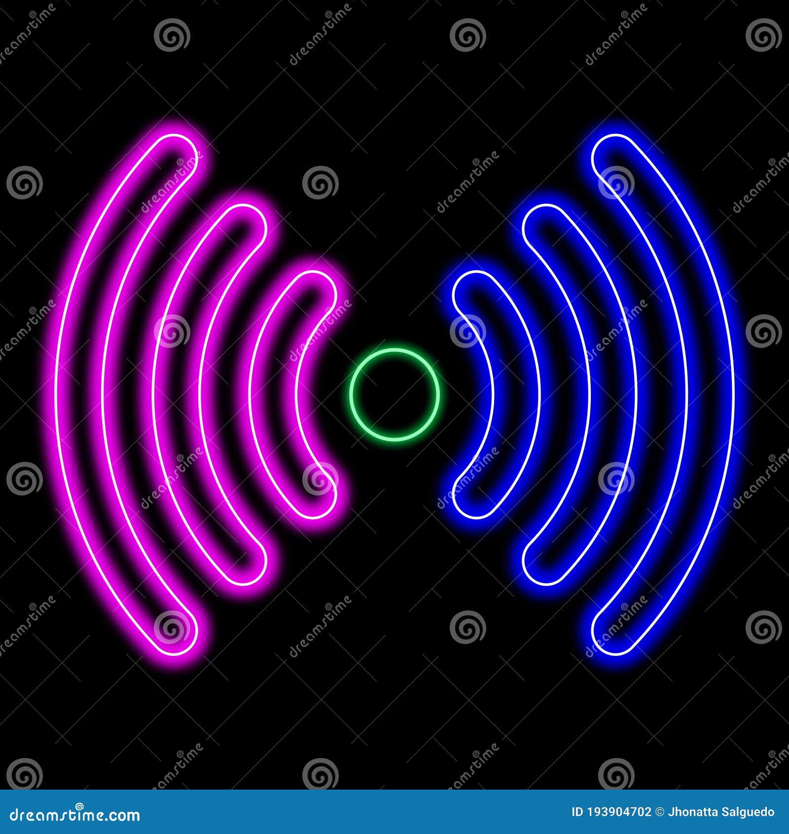 Wifi Neon Symbol Logo Cyberpunk Stock Illustration - Illustration of ...