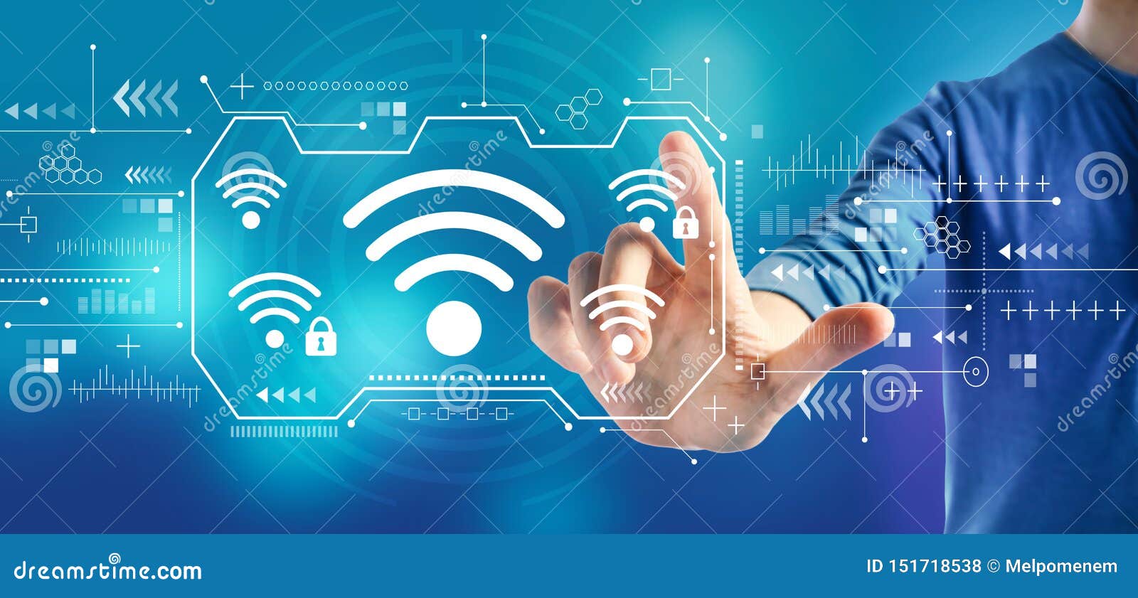 Wifi with a man stock photo. Image of businessman, blue - 151718538