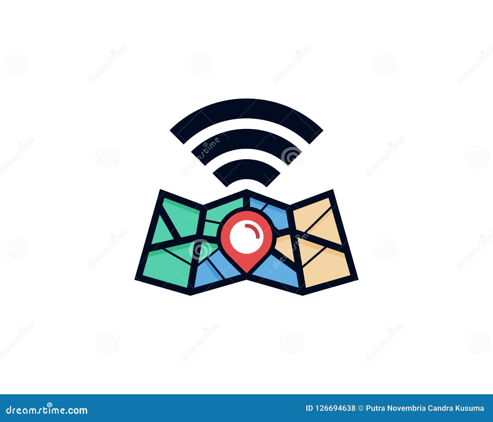 Wifi Map Logo Icon Design stock vector. Illustration of logotype ...