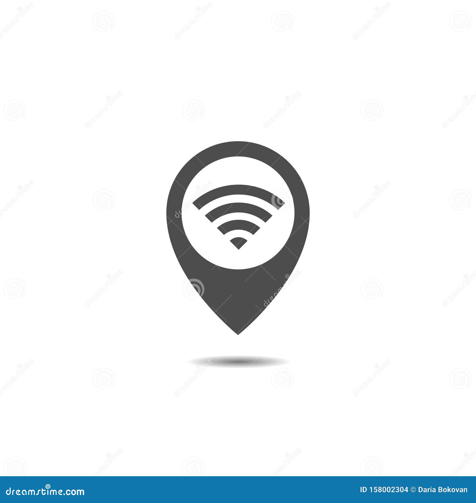 Wifi Map pin icon stock illustration. Illustration of mobile - 158002304