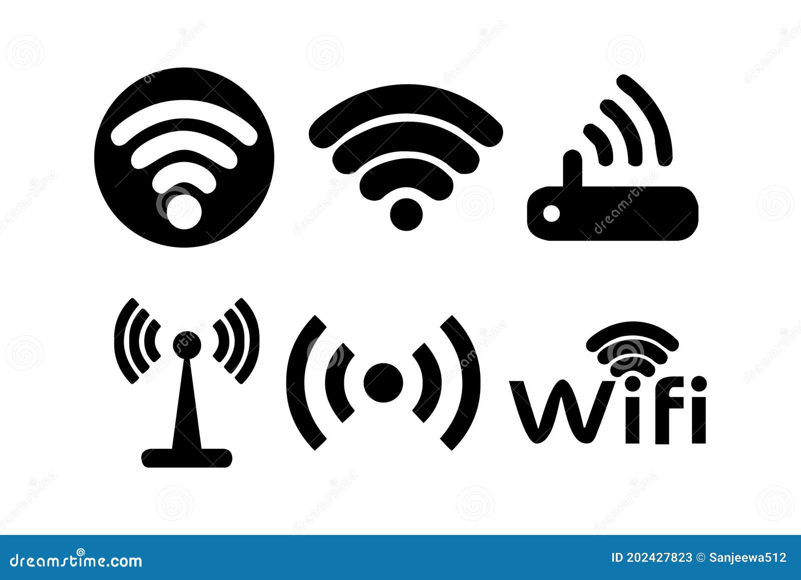 Wifi Network Icon, Clipart, Symbol Vector Design Stock Vector ...
