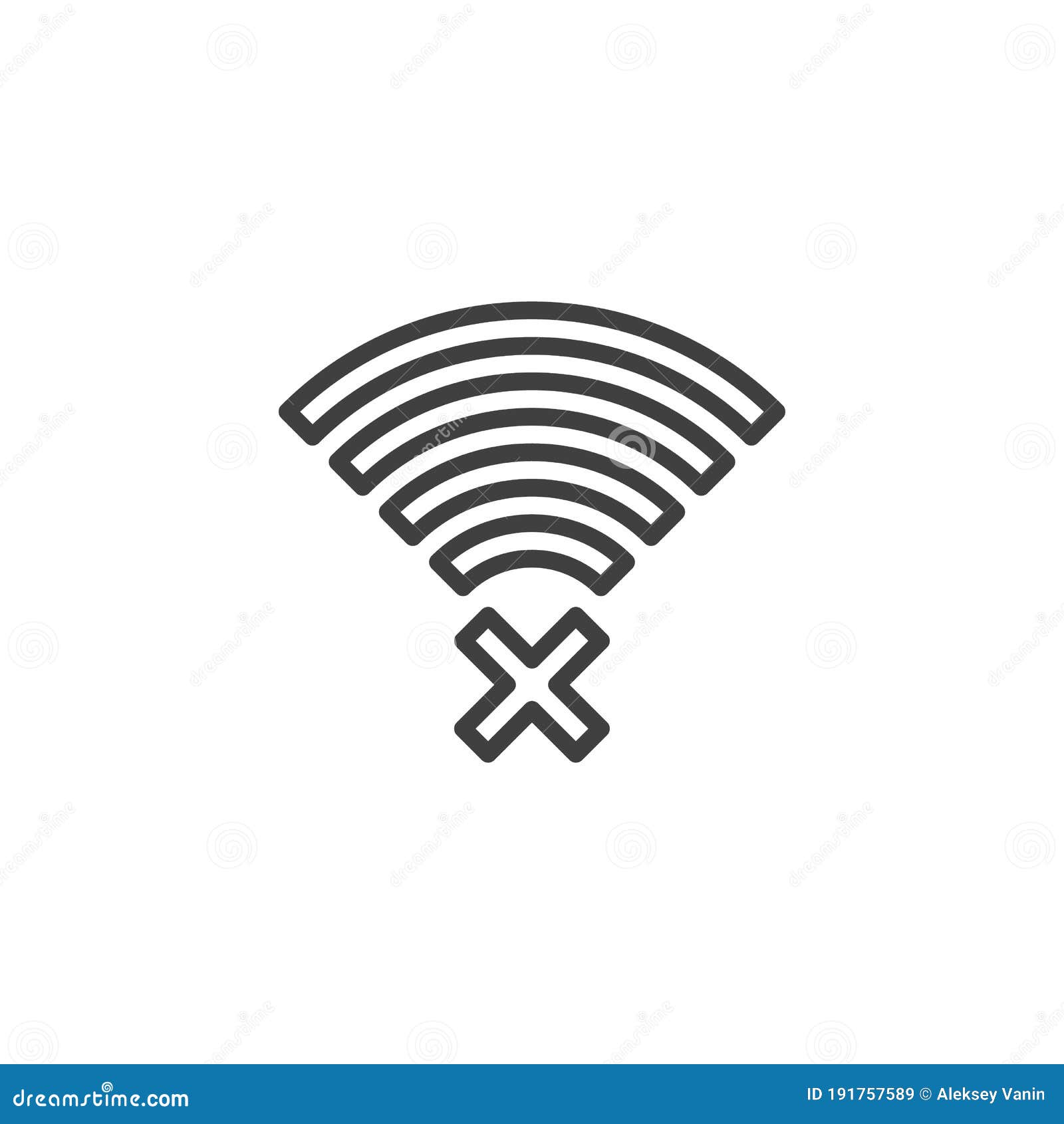 Wifi Network is Not Available Line Icon Stock Vector - Illustration of ...