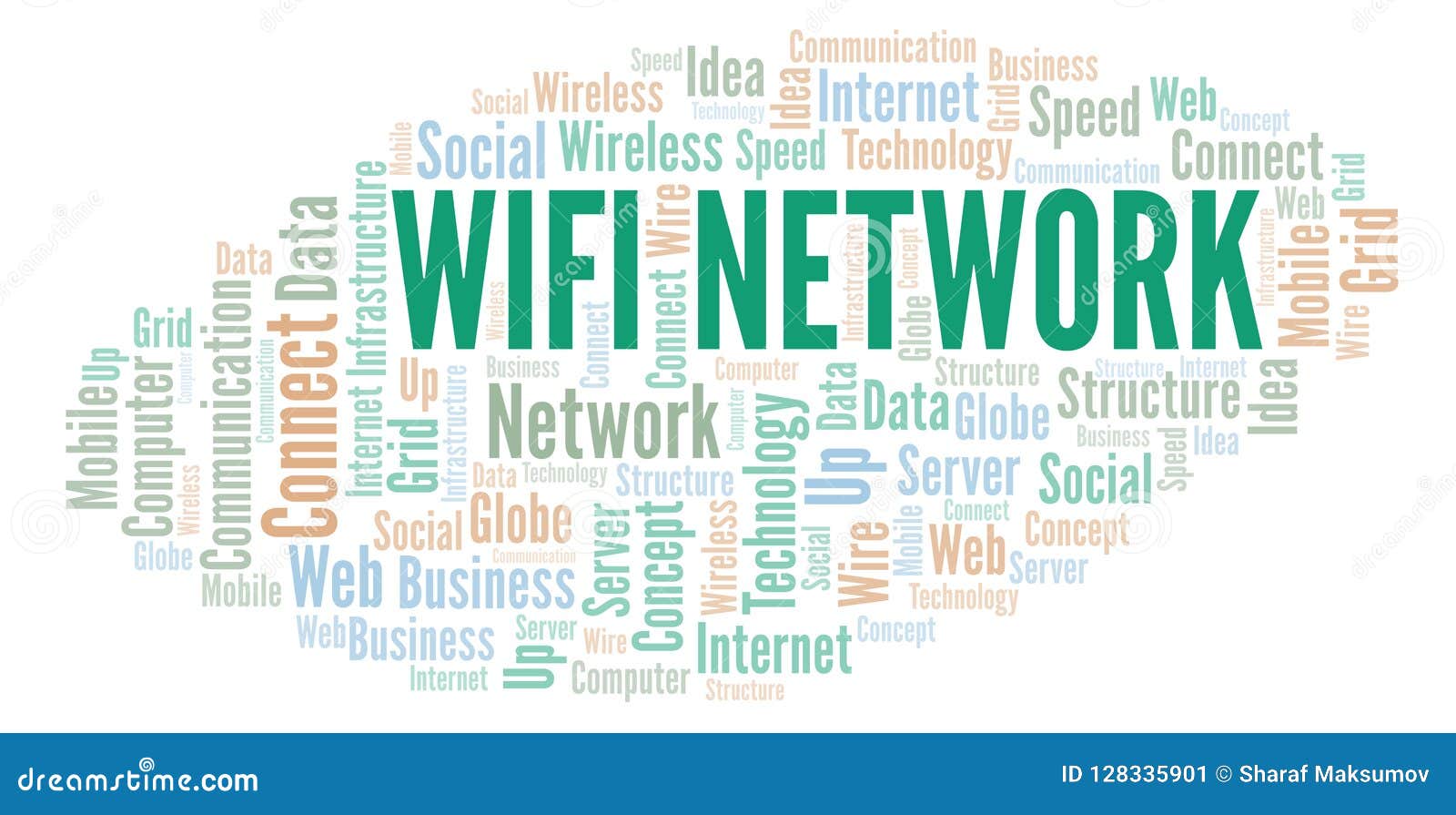 Wifi Network word cloud. stock illustration. Illustration of structure ...