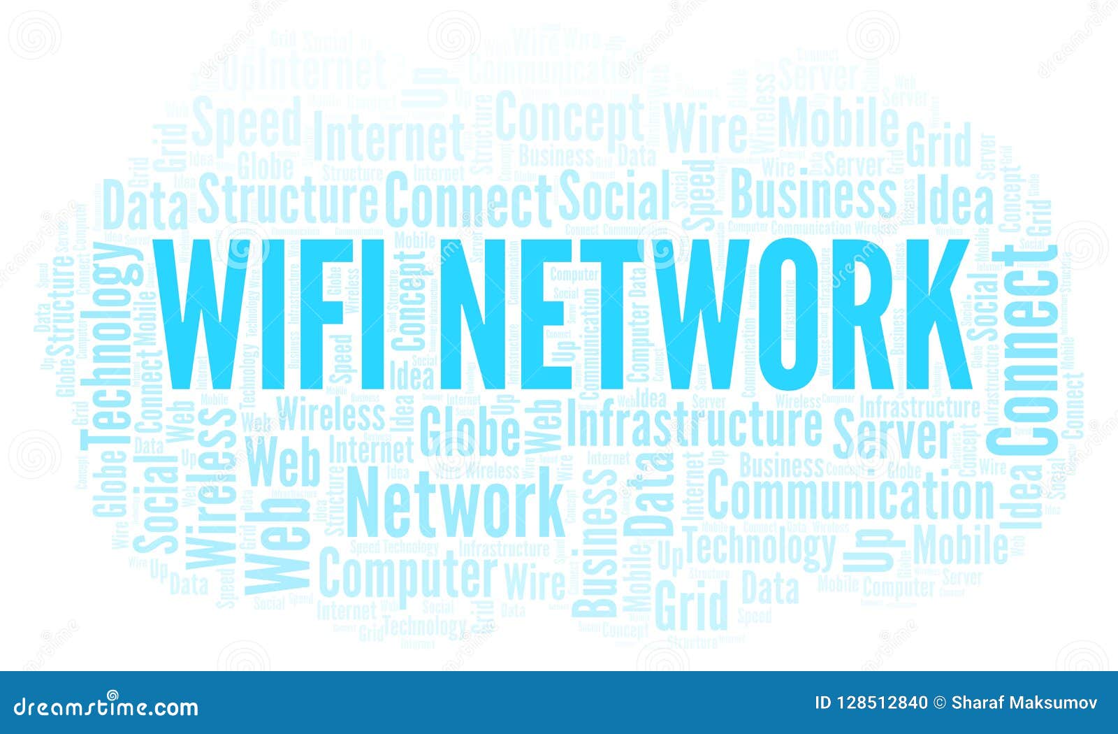 Wifi Network word cloud. stock illustration. Illustration of rendering ...