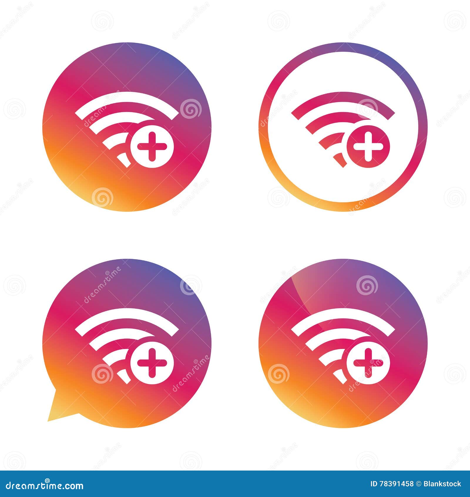 Wifi Plus Sign. Add Wi-fi Symbol. Wireless. Stock Vector - Illustration ...