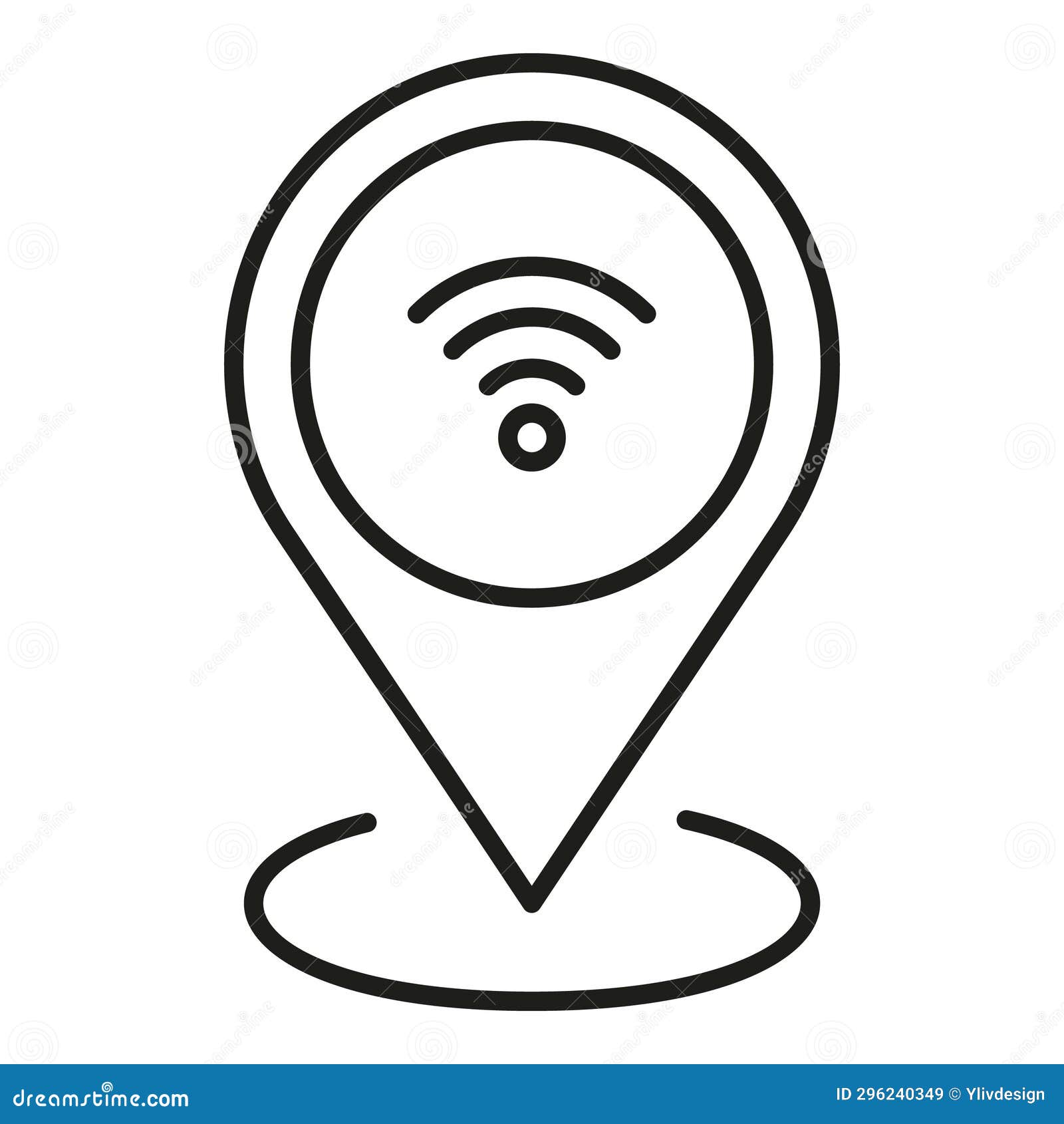 Wifi Point Location Icon Outline Vector. Work Data Stock Vector ...