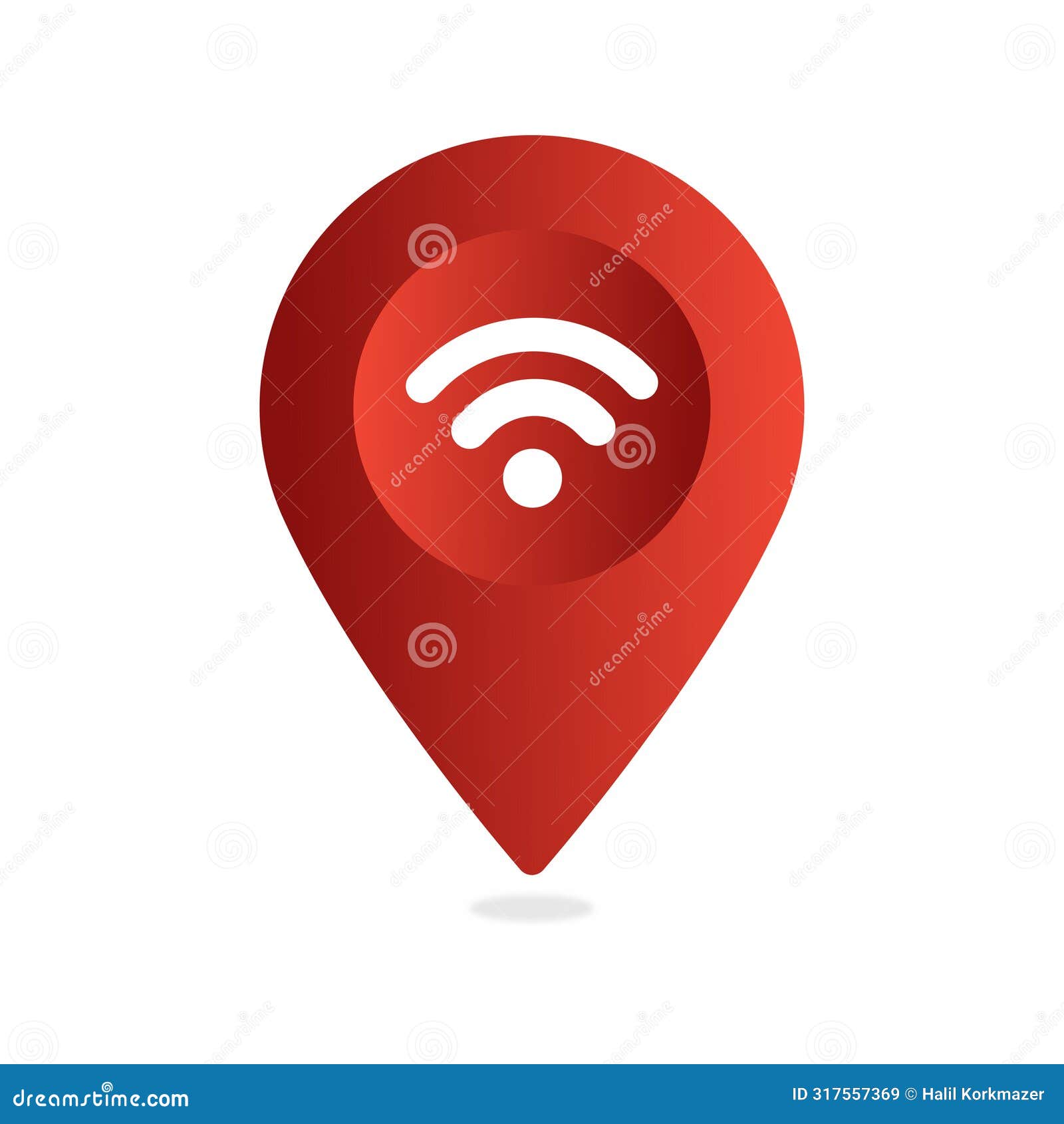 Red Map Pointer Icon with Wifi Sign. Vector Illustration Stock Vector ...