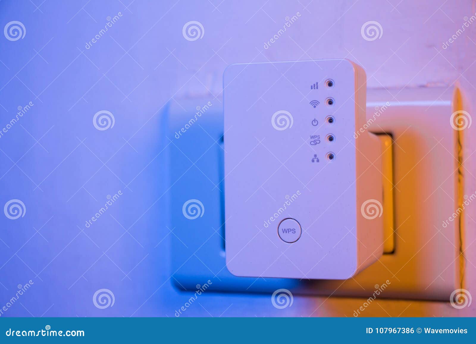 WiFi Repeater in Electrical Socket on the Wall Stock Photo - Image of ...