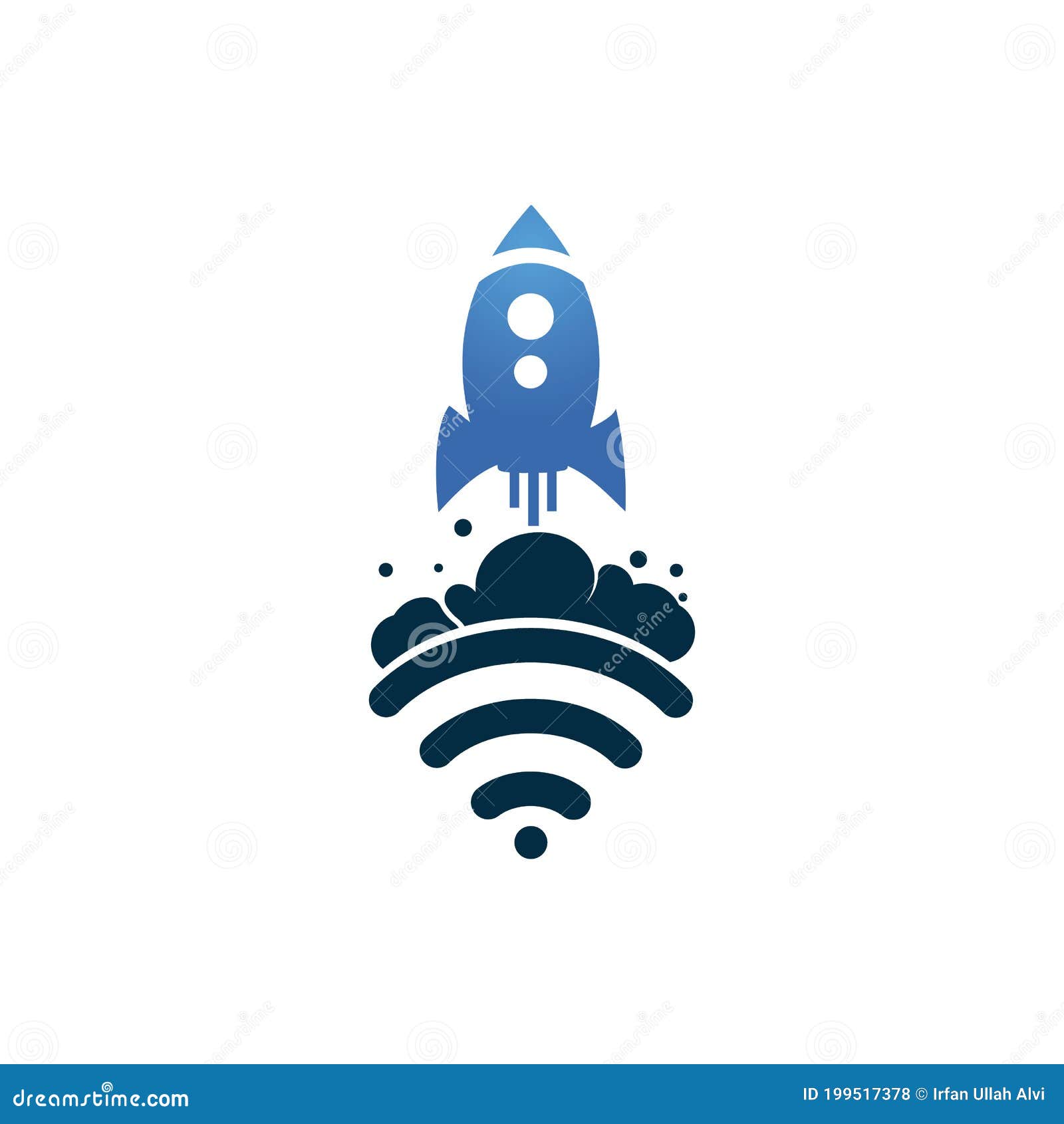 Wifi Rocket Vector Logo Design. Stock Vector - Illustration of internet ...