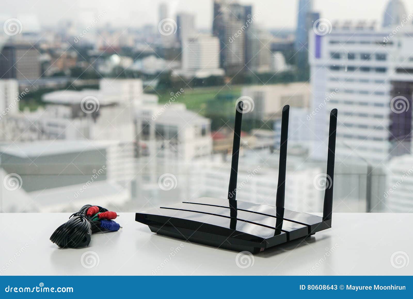 WiFi router and charger stock image. Image of connect - 80608643