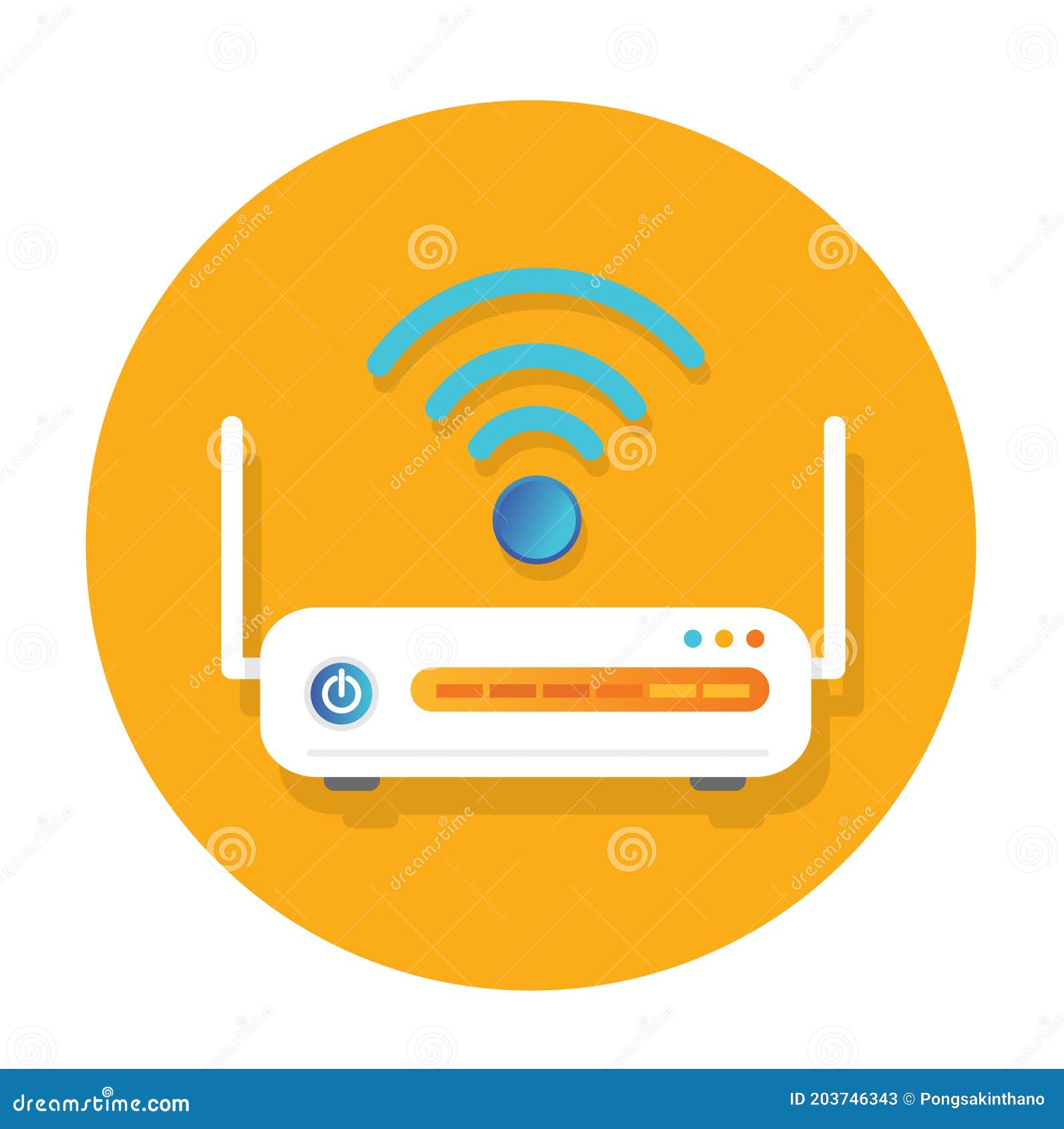 Router Flat Icon. Vector Router. Router And Signal Symbol. Wi-Fi Router ...