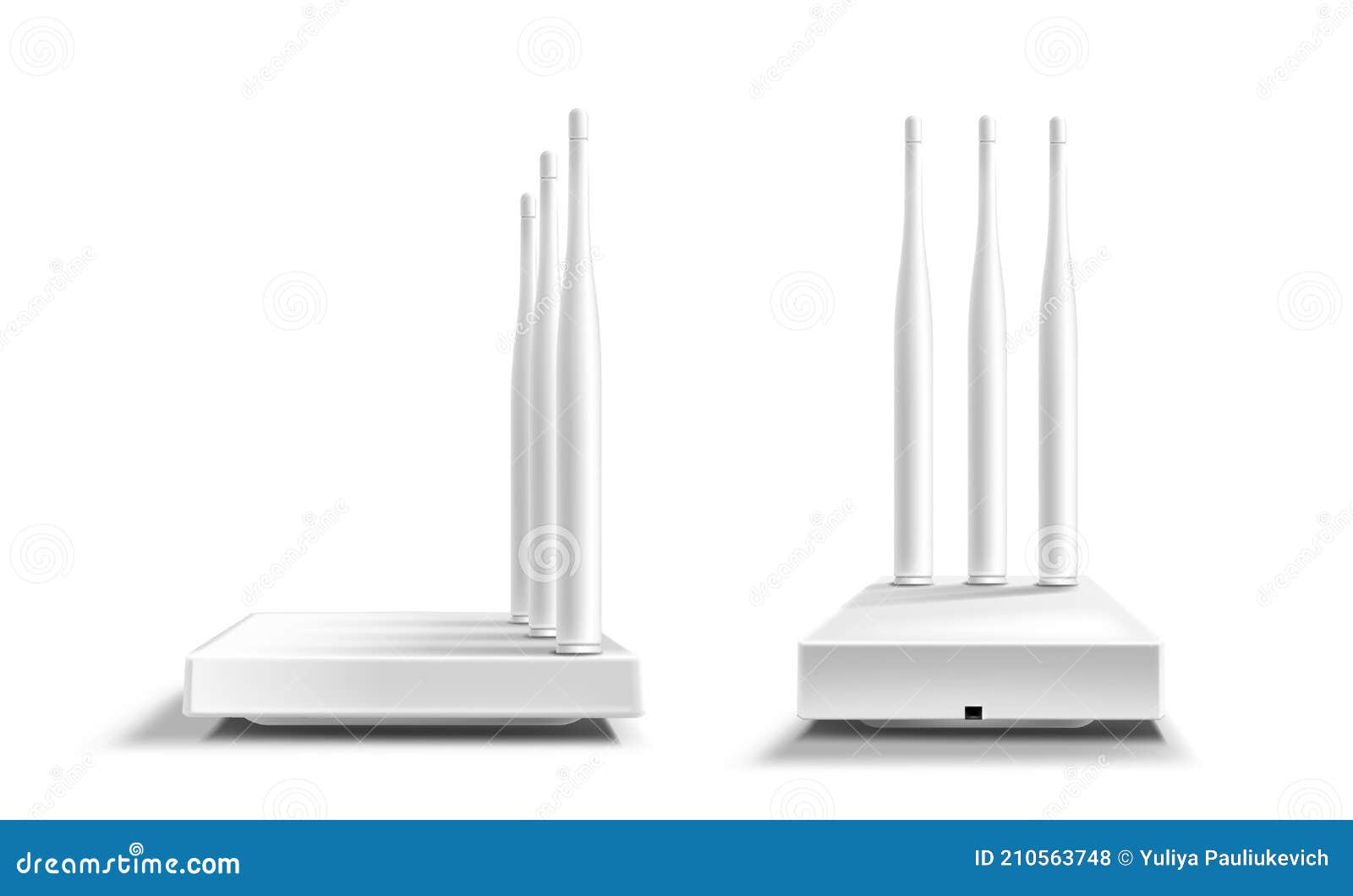 Wifi Router Front and Side View Isolated Mockup Stock Vector ...