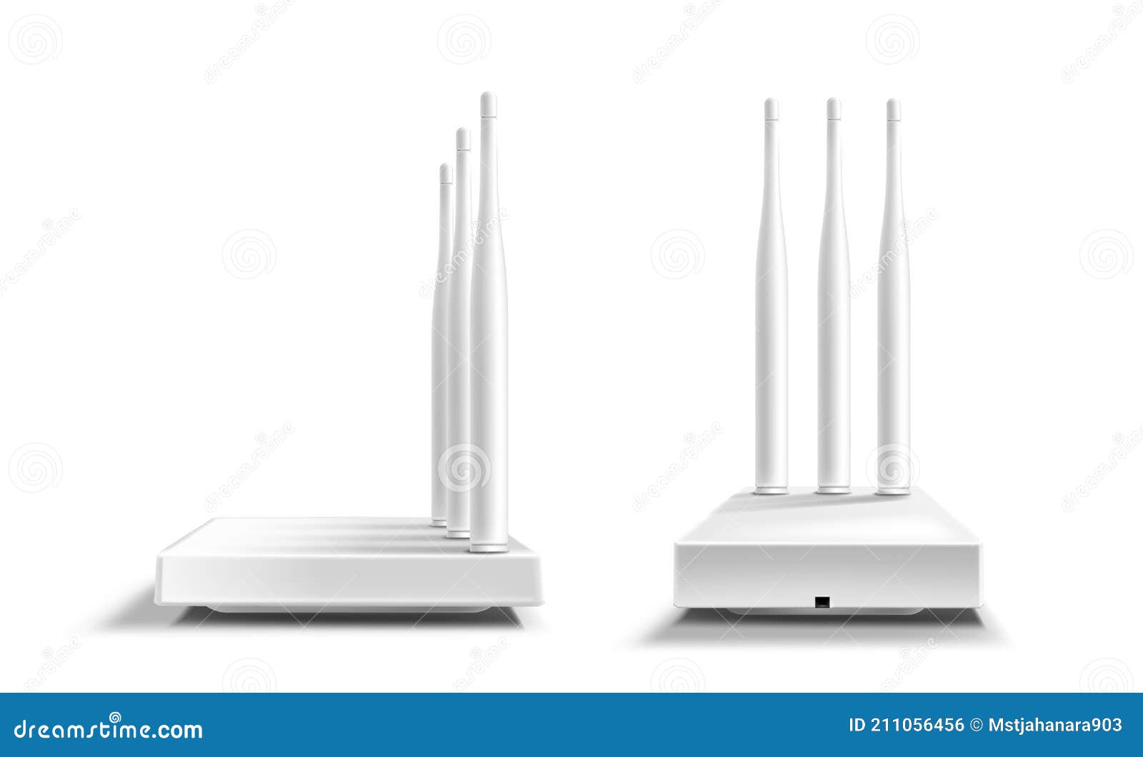 Wifi Router Front and Side View Isolated Mockup Stock Vector ...