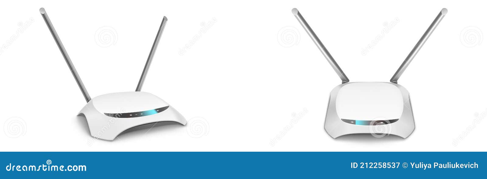 Wifi Router Front and Side View Isolated Mockup Stock Vector ...