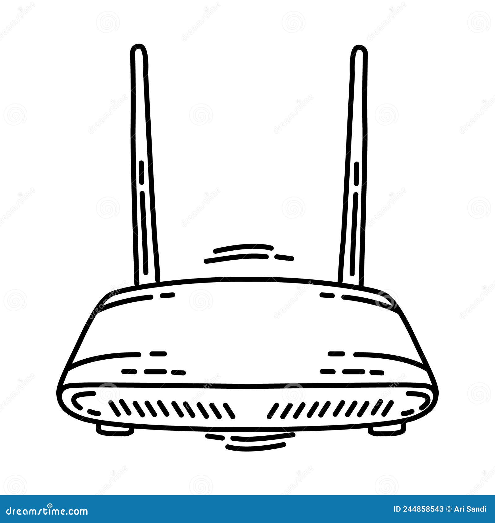 Wifi Router Icon. Doodle Hand Drawn or Outline Icon Style Stock Vector ...