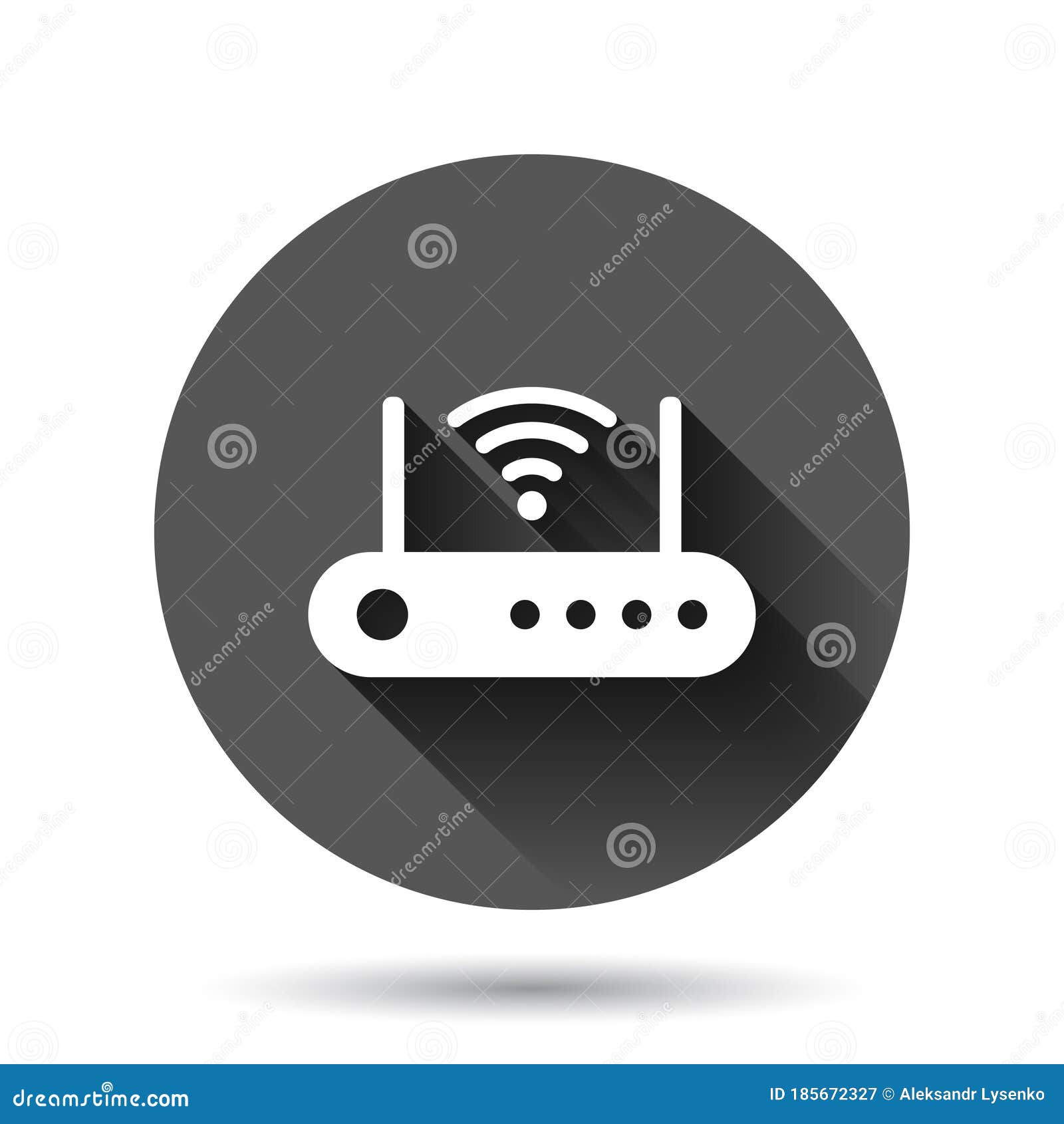 Wifi Router Icon in Flat Style. Broadband Vector Illustration on Black ...