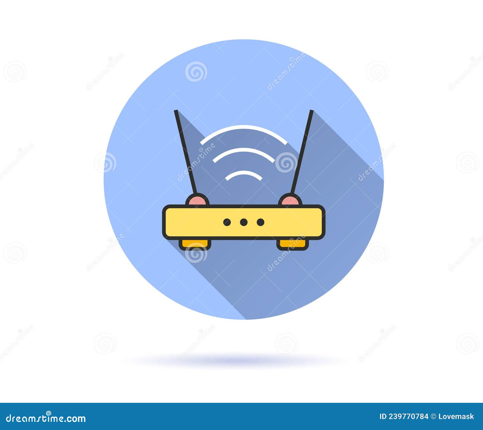 Wifi Router Icon with Long Shadow for Graphic and Web Design. Stock ...
