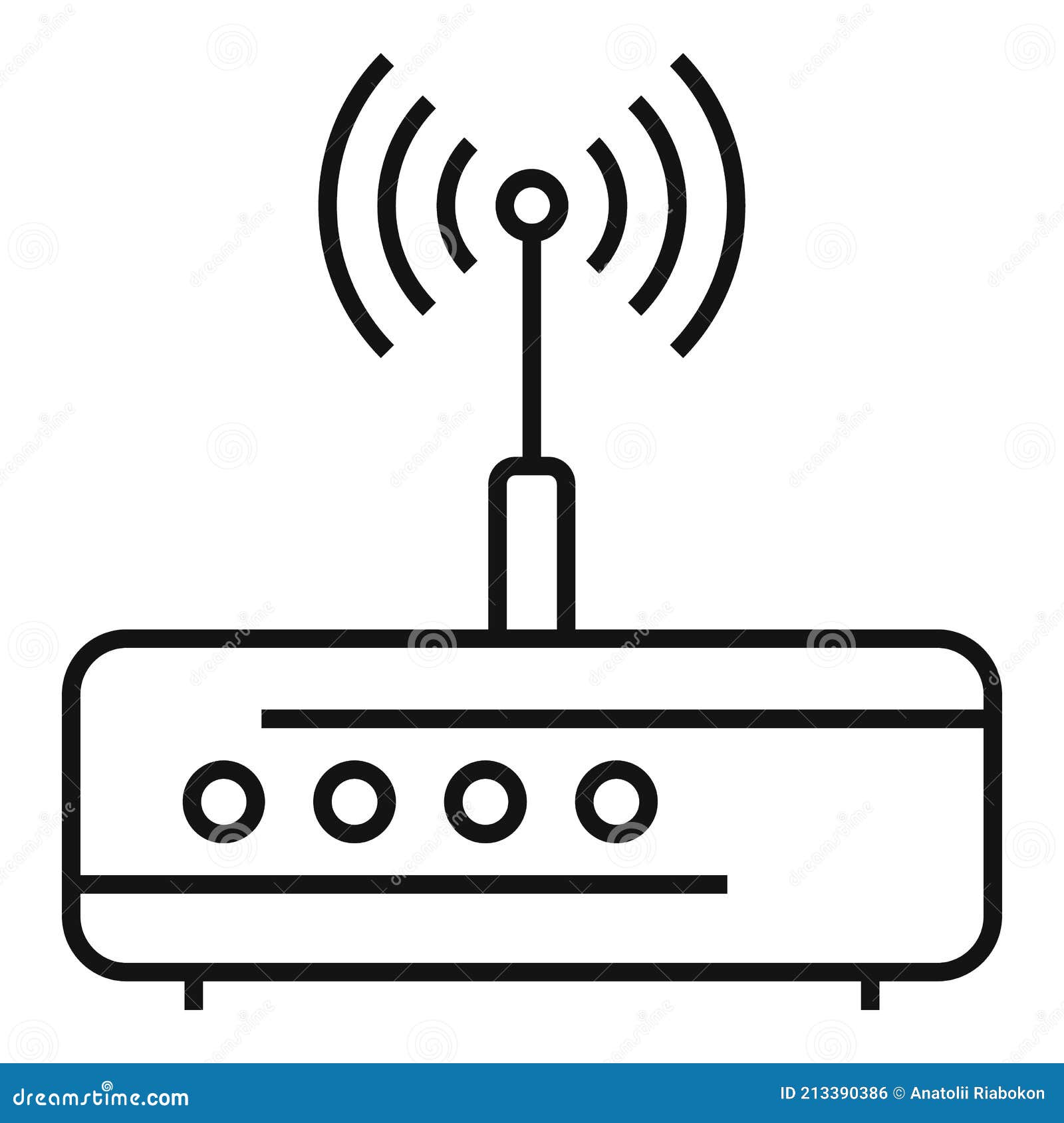 Wifi Router Icon, Outline Style Stock Vector - Illustration of hardware ...
