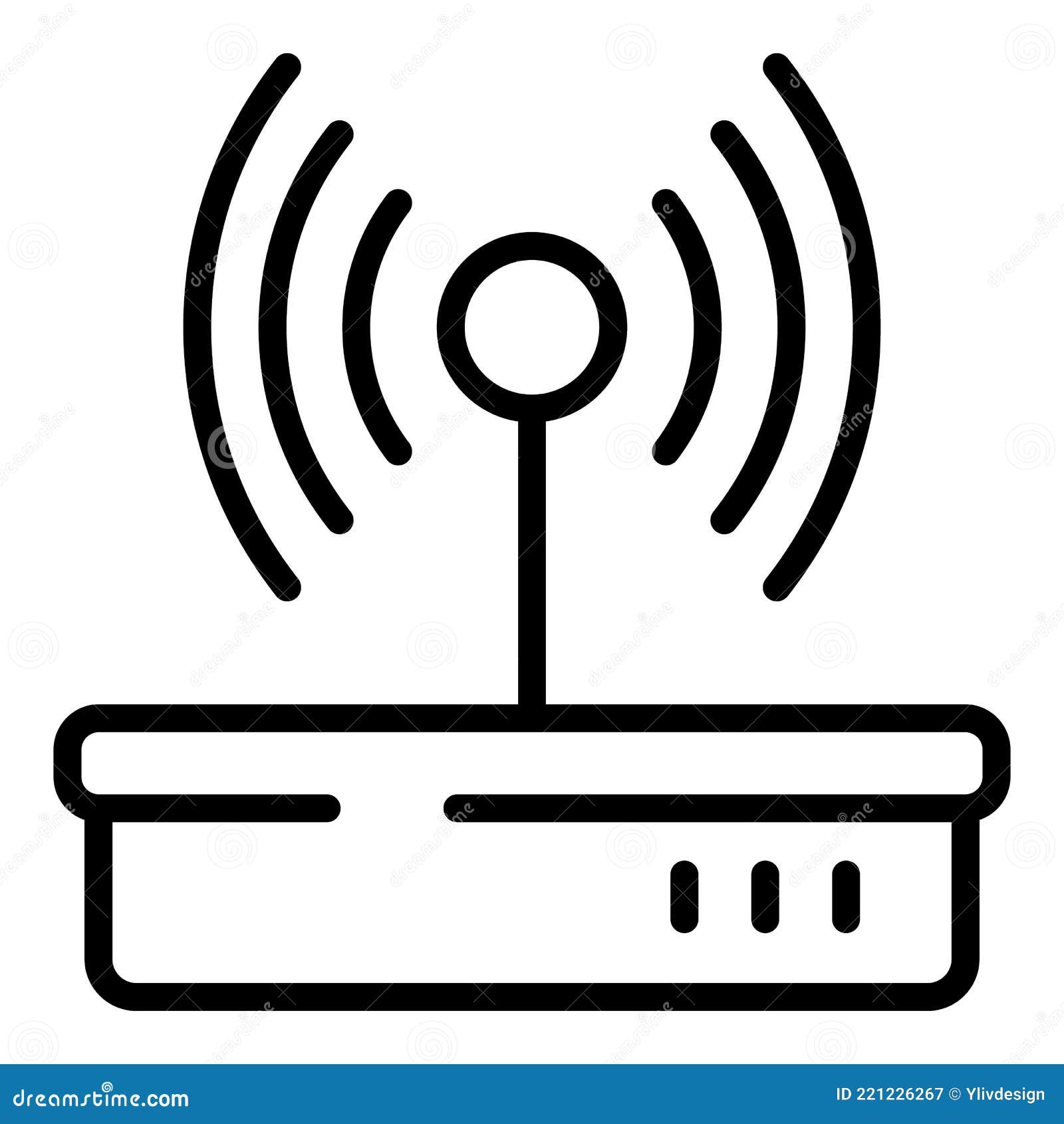 Wifi Router Icon, Outline Style Stock Vector - Illustration of thin ...
