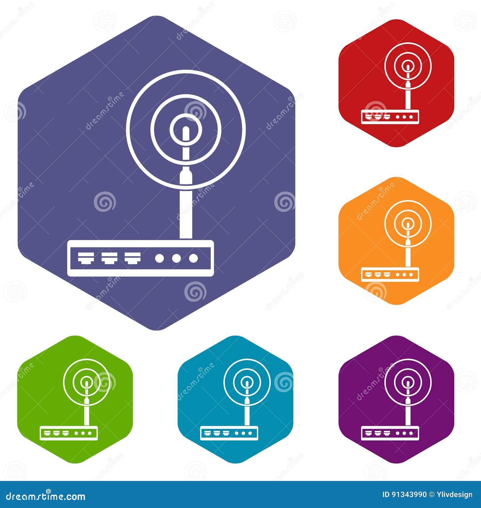 Wifi Router Icons Set Hexagon Stock Vector - Illustration of digital ...