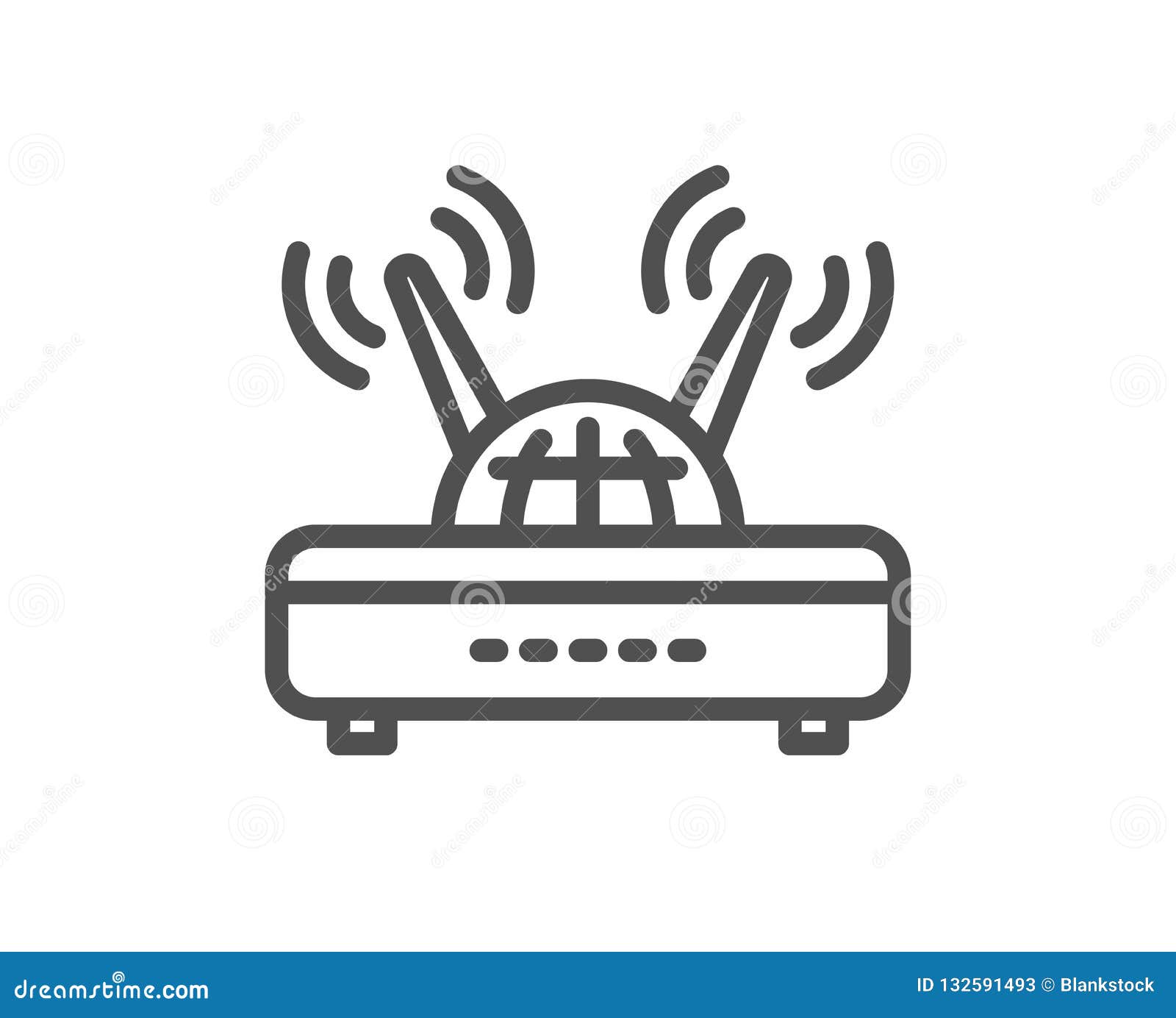 Wifi Router Line Icon. Computer Component Sign. Internet Symbol. Vector Stock Vector ...