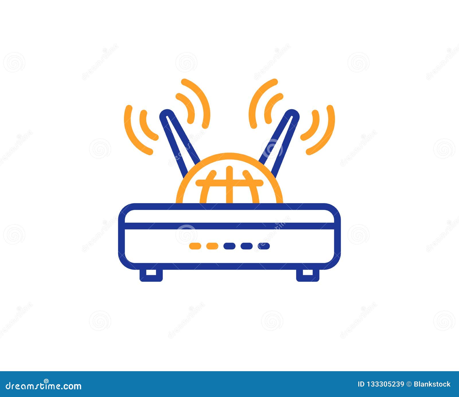 Wifi Router Line Icon. Computer Component Sign. Internet Symbol. Vector ... Wifi Router Line Icon. Computer Component Sign. Internet Symbol. Vector ...
