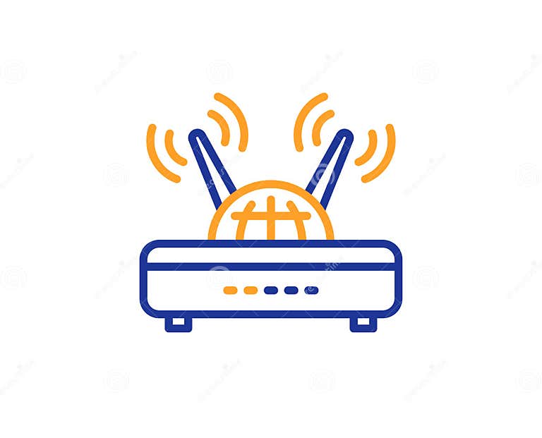 Wifi Router Line Icon. Computer Component Sign. Internet Symbol. Vector Stock Vector ...