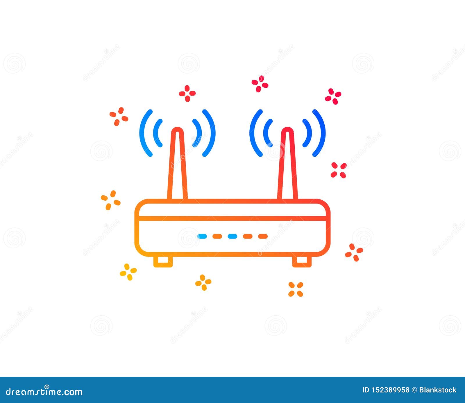 Wifi Router Line Icon. Computer Component Sign. Internet Symbol. Vector Stock Vector ...
