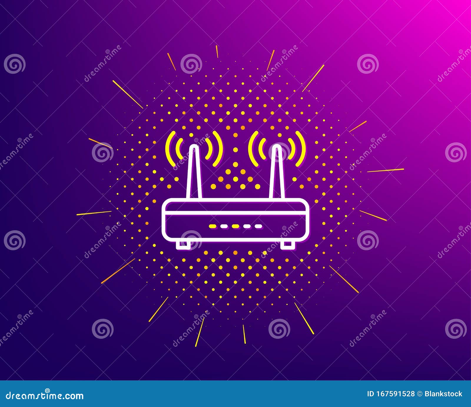 Wifi Router Line Icon. Computer Component Sign. Internet Symbol. Vector Stock Vector ...