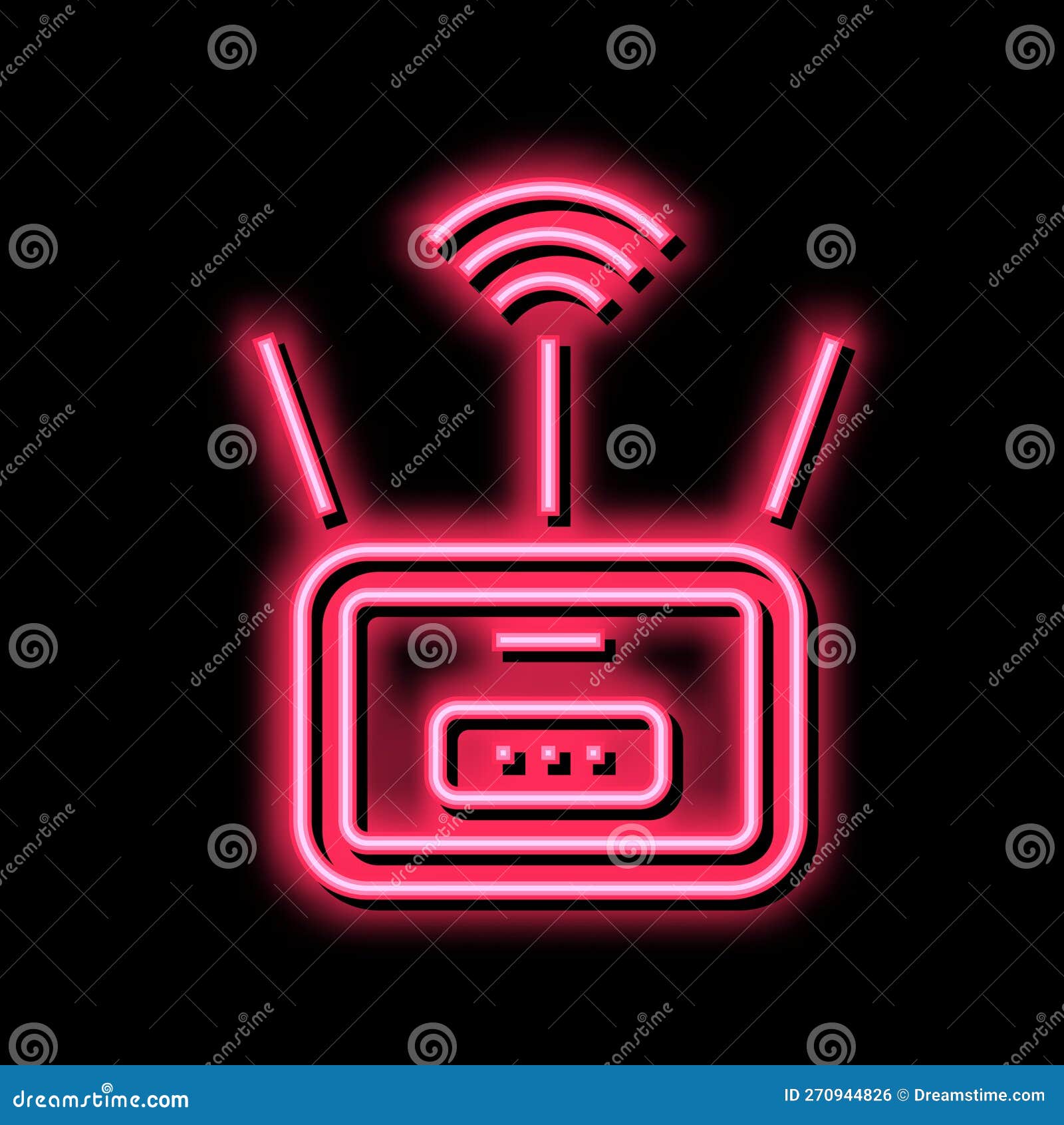 Wifi Router Neon Glow Icon Illustration Stock Vector - Illustration of ...