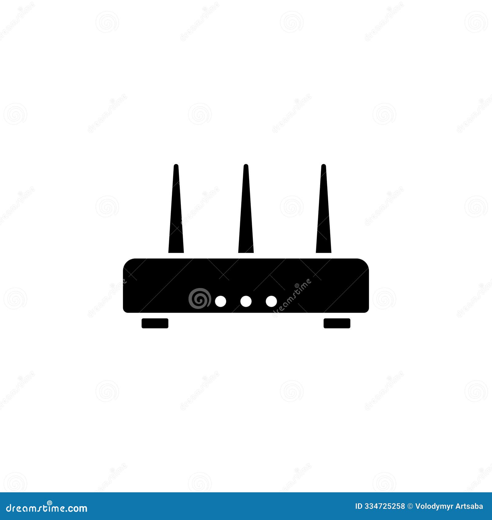 WiFi Router, Network Modem Solid Flat Vector Icon Isolated on White ...