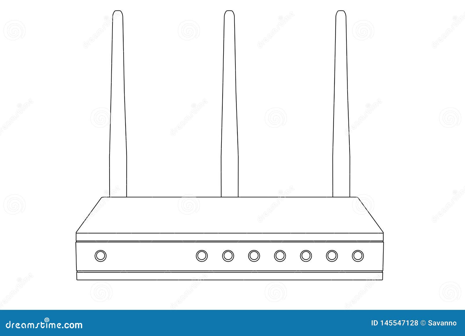 Wifi router. Outline icon stock vector. Illustration of internet ...