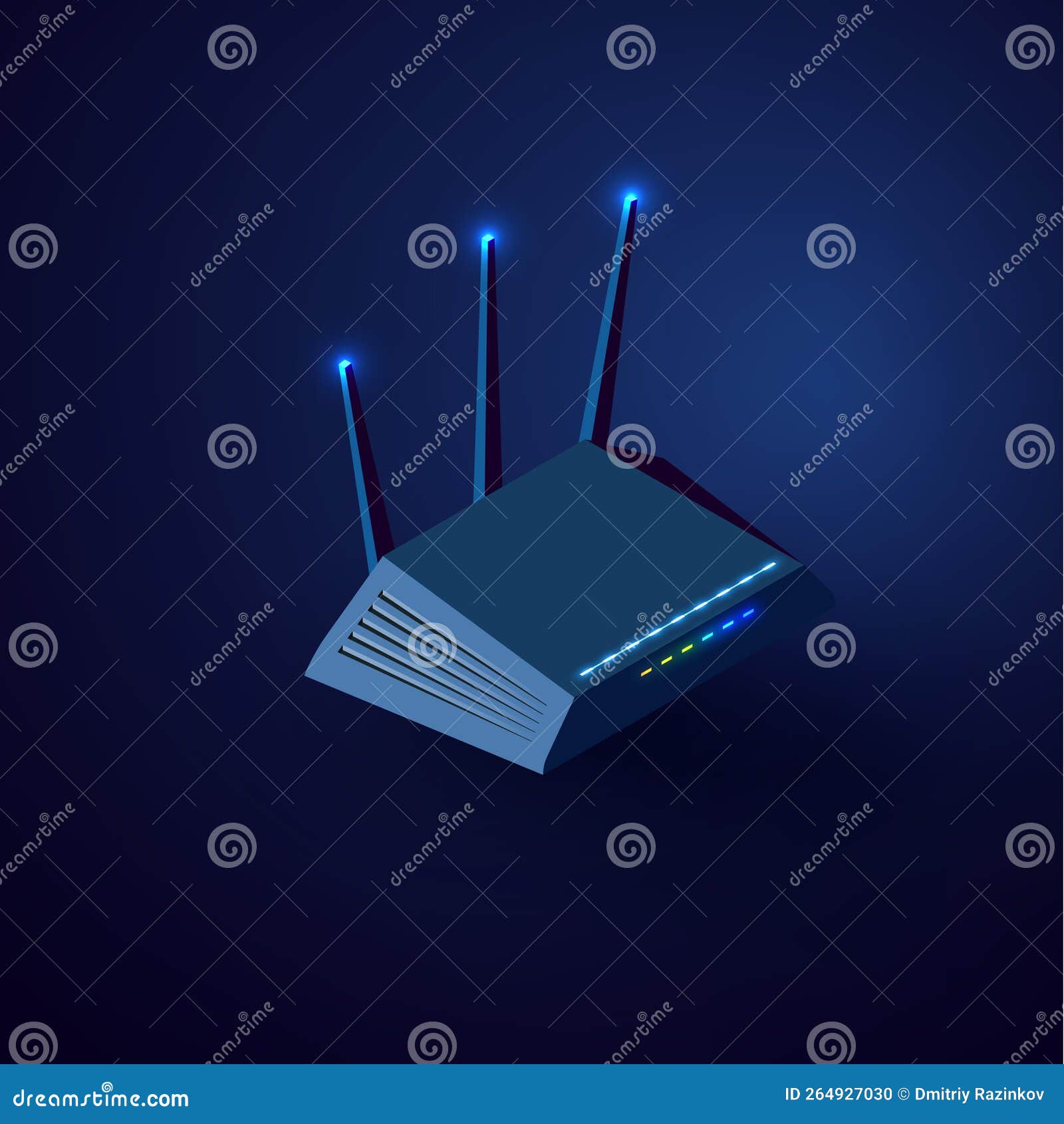 Wifi Router Vector Isometric Illustration. Internet Network Device on ...